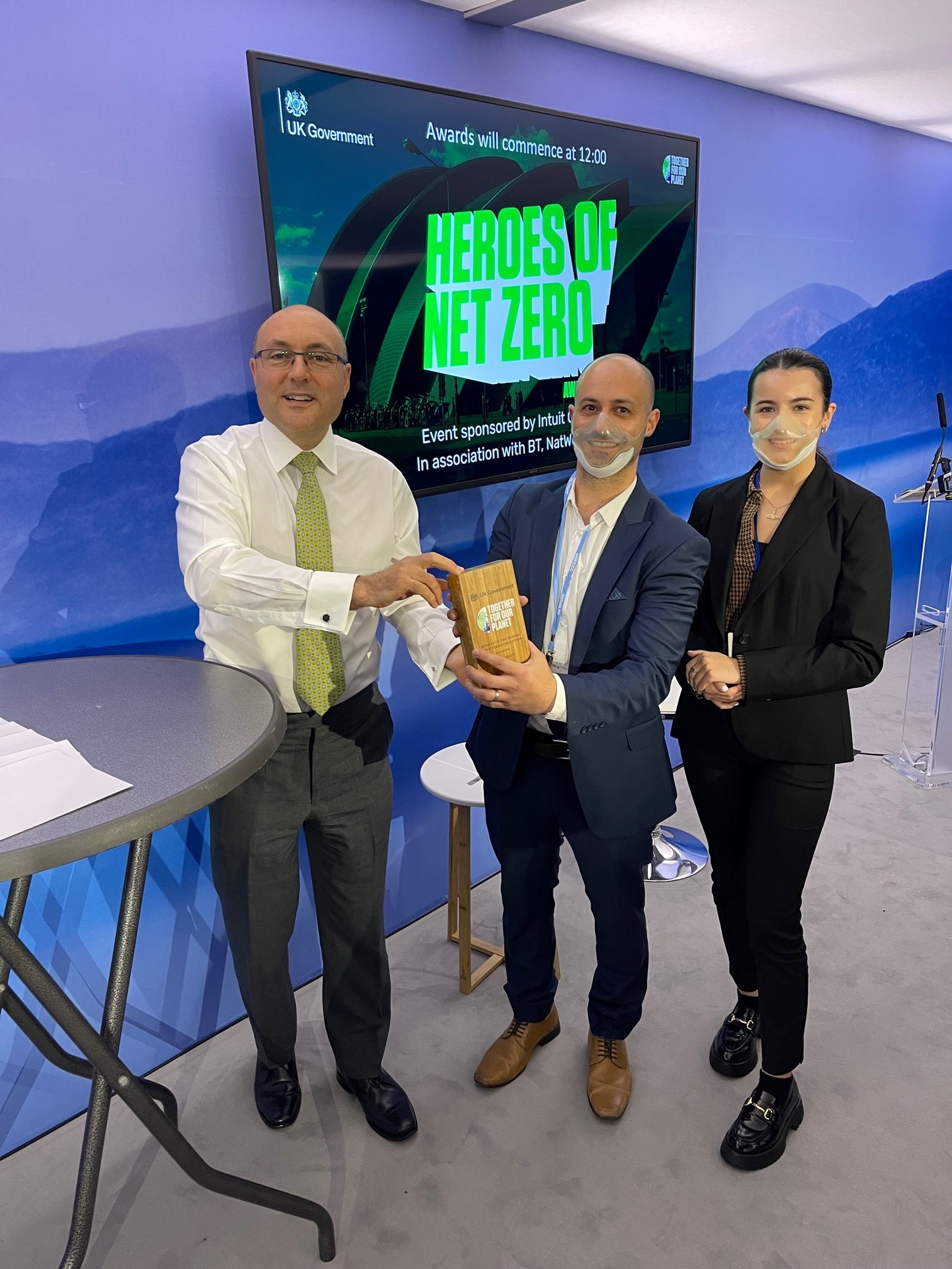 Wenta client wins NetZero Hero at COP26 for ecofriendly mask